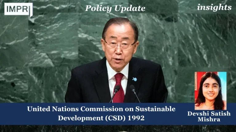 United Nations Commission On Sustainable Development (CSD) 1992 - IMPRI ...